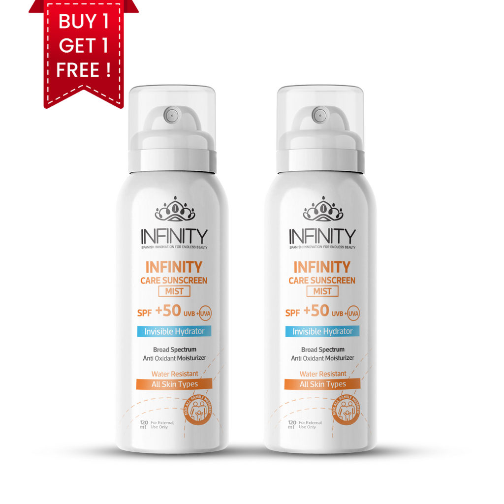 Infinity Care Sunscreen Mist SPF50+ (1+1 Free) - ZYNAH