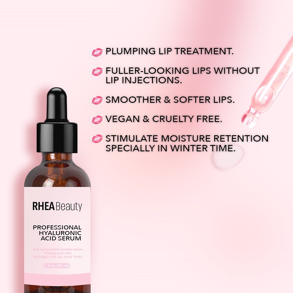 Rhea Beauty Lip Plumping Serum with Hyaluronic Acid -ZYNAH Egypt